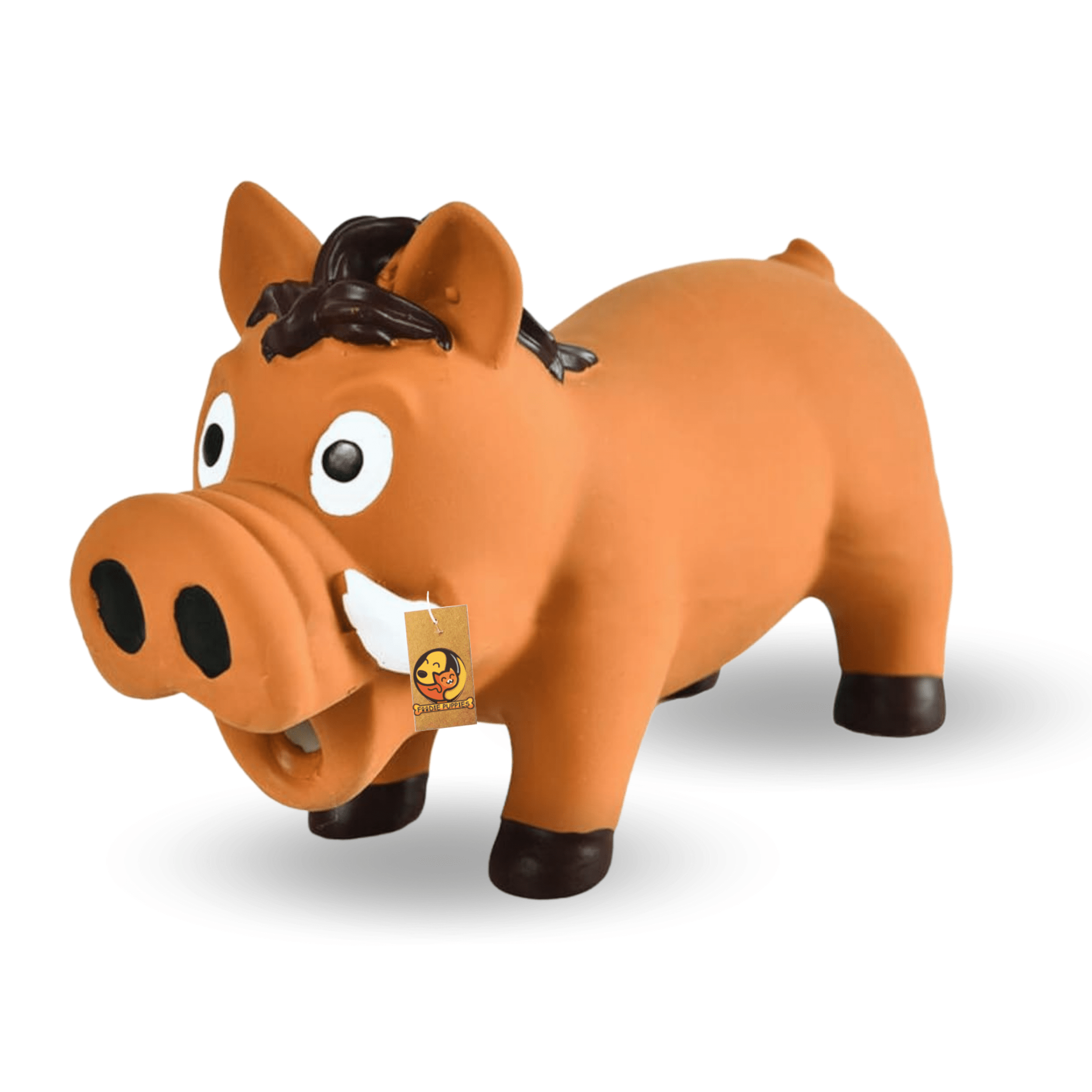 Dog Latex Brown Warthog Squeaky Chew Toy for Small Dogs and Puppies ...