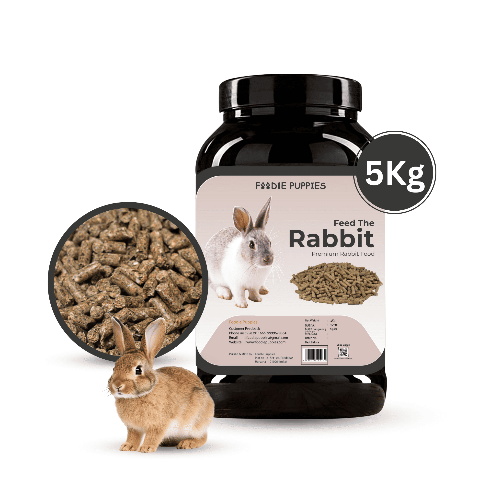 5Kg Rabbit Food Pellets, Highly Nutritious Diet – Foodie Puppies